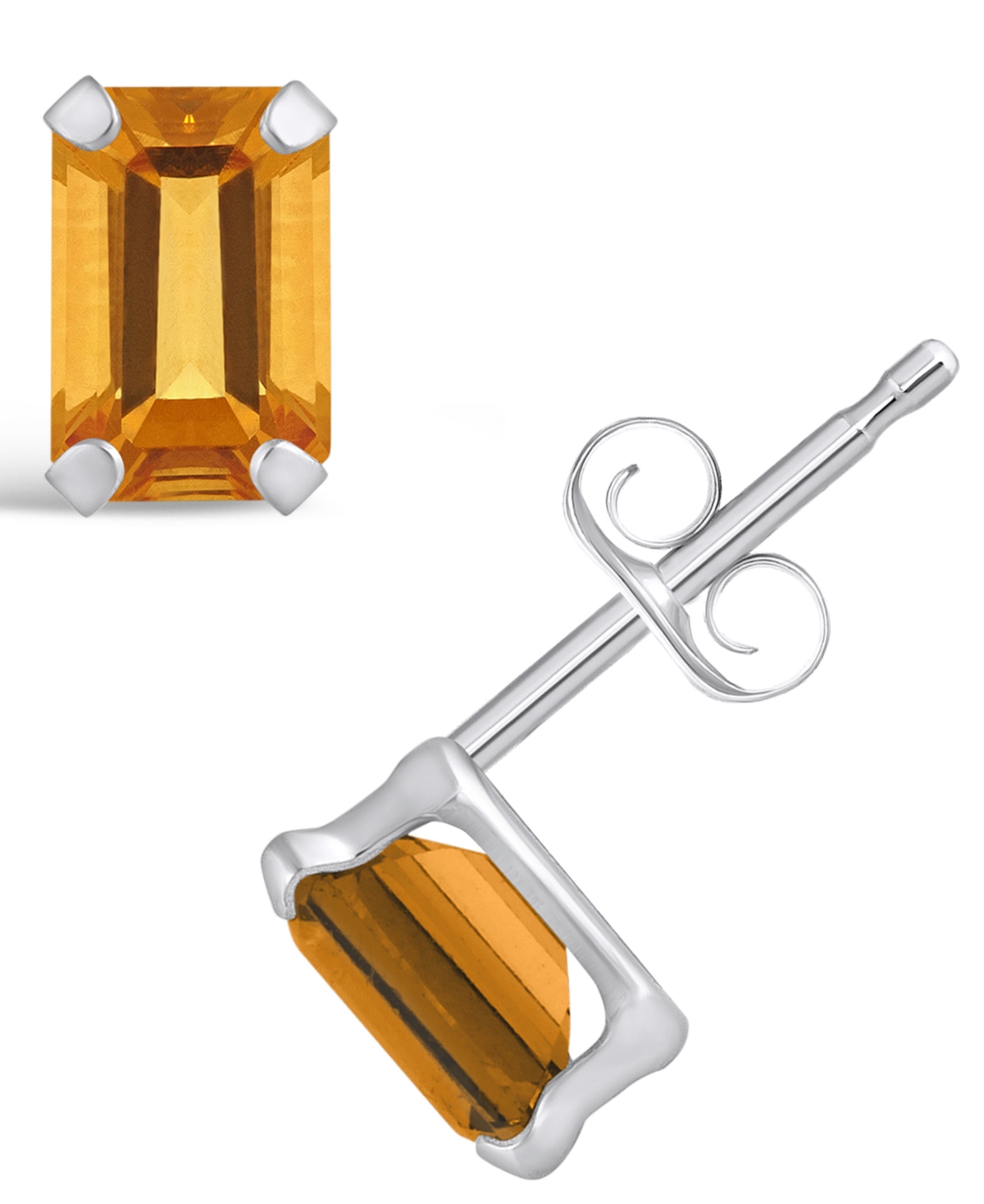Click here for Macys Gemstone Stud Earrings in 10k White Gold - C... prices