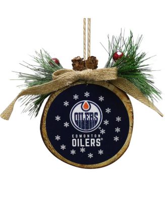 FOCO Edmonton Oilers Glitter Wood Stump Ornament - Macy's