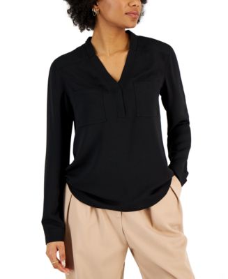 Nine West Women's V-Neck Utility Top - Macy's