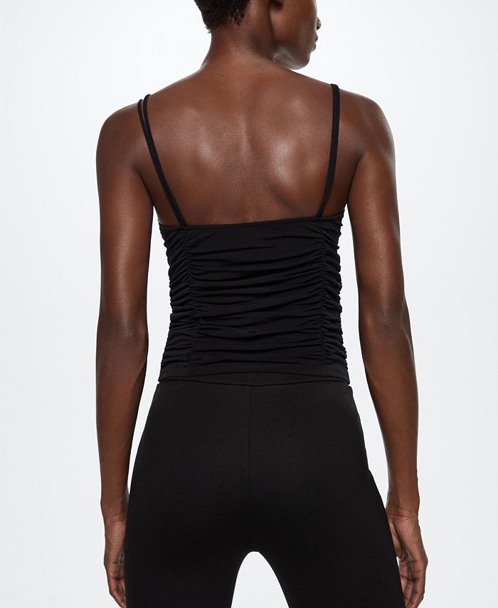 MANGO Women's Gathered Flower Detail Top - Macy's