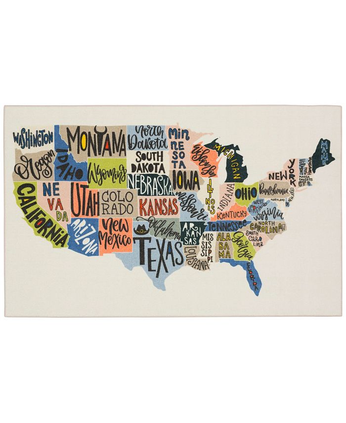 Mohawk Prismatic States Map Kids Rug 5' x 8' Area Rug - Macy's