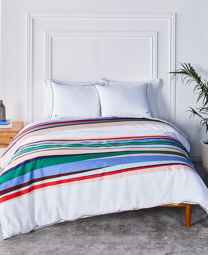 Lacoste Home Lacoste Cross Stripe 3 Piece Comforter Set, Full/Queen - Macy's