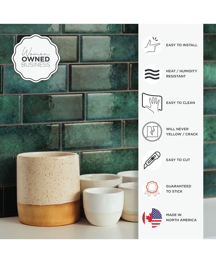 The Smart Tiles Smart Tiles Metro Medina 11.56 in. X 8.38 in. Peel and ...