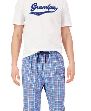 Club Room Men's 'Grandpa' Top & Plaid Pants 2-Pc. Pajama Set, Created ...