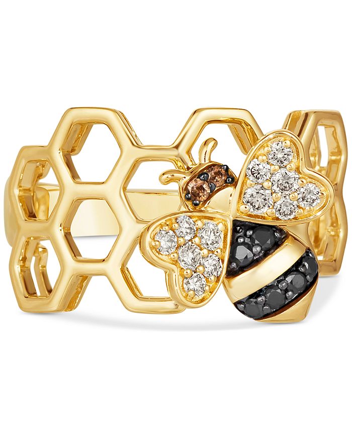 Le Vian Multicolor Diamond Honeybee Honeycomb Ring (1/3 ct. t.w.) in ...