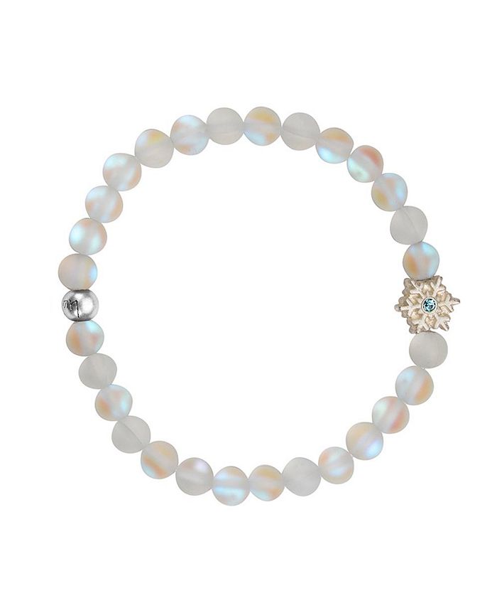 Luca + Danni Snowflake Stretch Women's Bracelet With Clear Quartz Beads ...