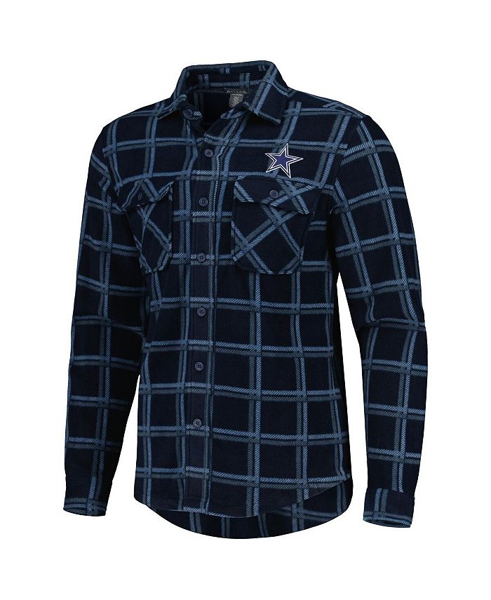 Antigua Men's Navy Dallas Cowboys Industry Flannel Button-Up Long ...