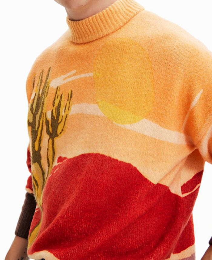 Desigual Men's Turtleneck Long-Sleeve Cactus Sweater - Macy's