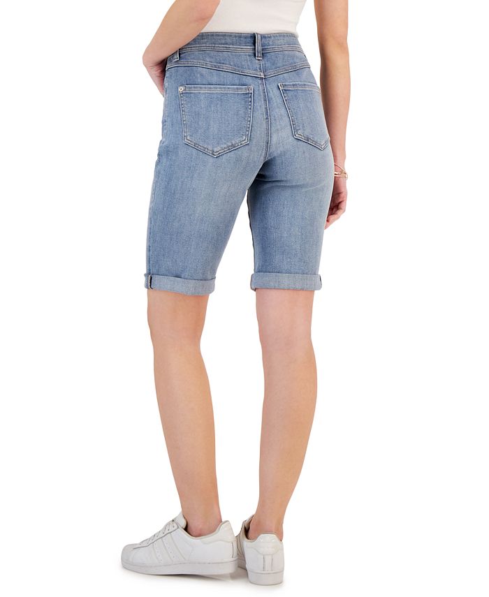 I.N.C. International Concepts Women's Mid-Rise Denim Bermuda Shorts ...