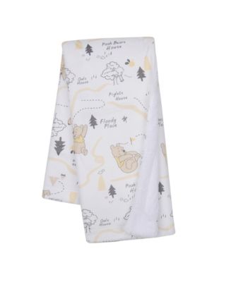 Lambs & Ivy Baby Disney Pooh and the Hundred Acre Woods White Blanket ...