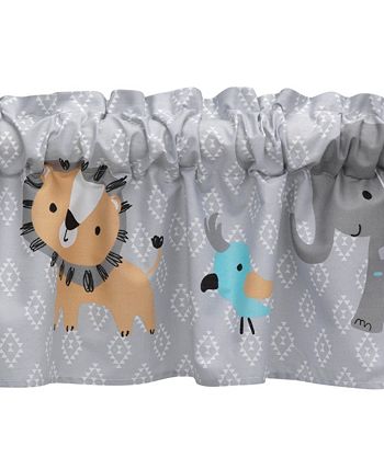 Bedtime Originals Jungle Fun Gray Safari Elephant and Lion Window ...