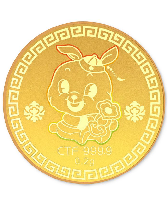 Chow Tai Fook Year of the Rabbit Coin in 24k Gold - Macy's
