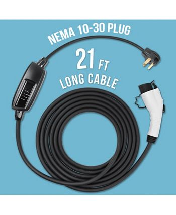Lectron 240V 16 Amp Level 2 EV Charger with 21ft Extension Cord J1772 ...