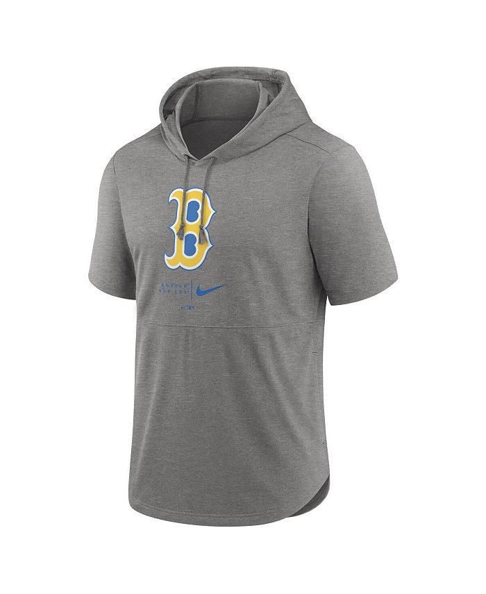 Nike Men's Gray Boston Red Sox City Connect Performance Short Sleeve Pullover Hoodie - Macy's