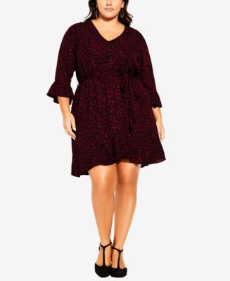 City Chic Trendy Plus Size Natasha V-neck Dress - Macy's
