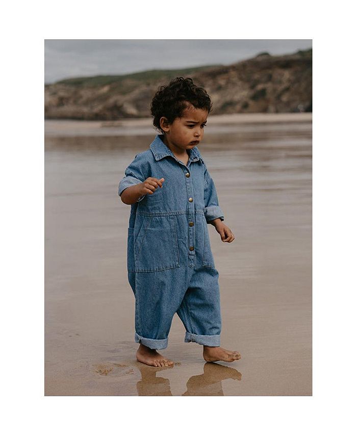 The Simple Folk Baby Boy and Baby Girl Cotton Denim Boiler Suit - Macy's