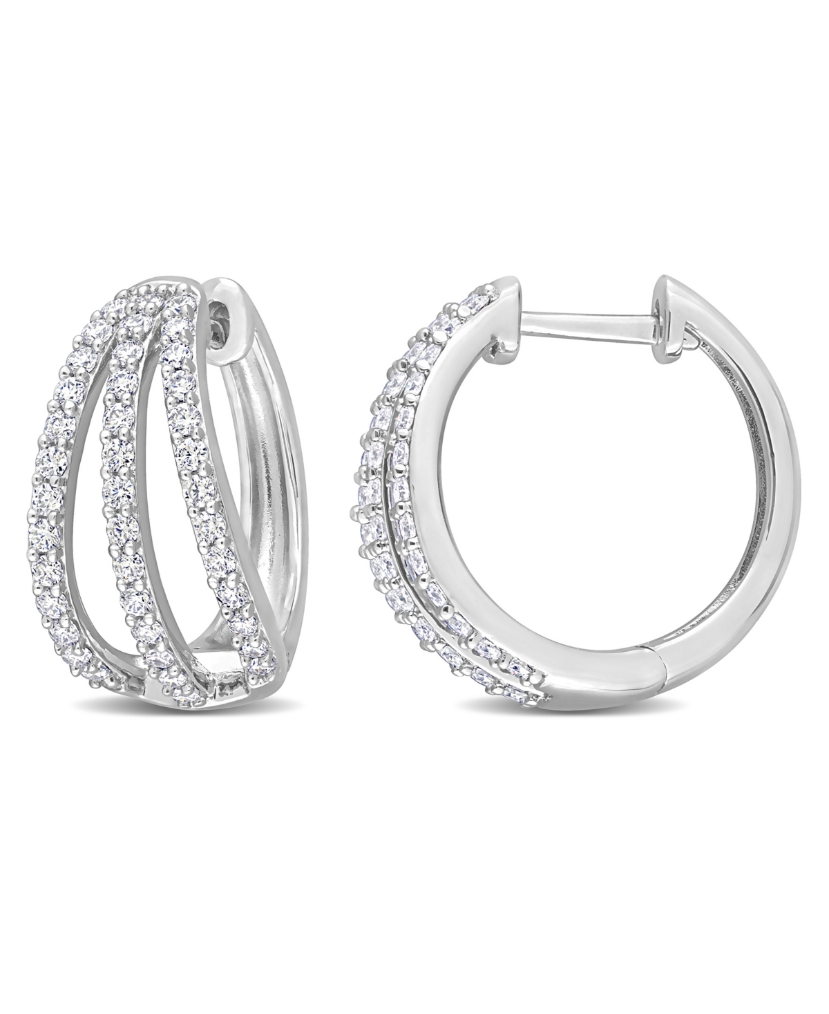 Click here for Macys Moissanite Hoop Earrings 4/5 ct. t.w in Ster... prices