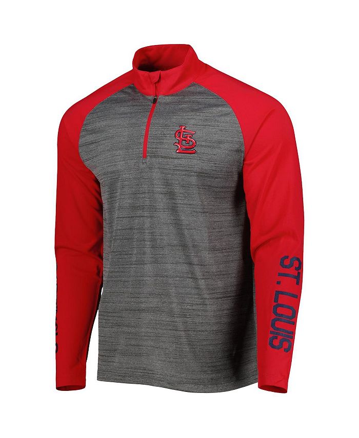 LevelWear Men's Heathered Gray, Red St. Louis Cardinals Vandal Raglan ...
