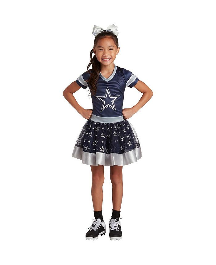 Jerry Leigh Big Girls Navy Dallas Cowboys Tutu Tailgate Game Day V-Neck ...