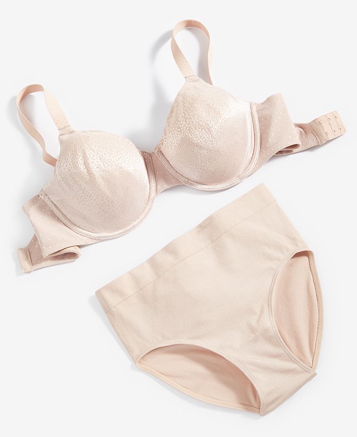 Wacoal Women's Back Appeal Underwire Contour Bra & B-Smooth Brief ...