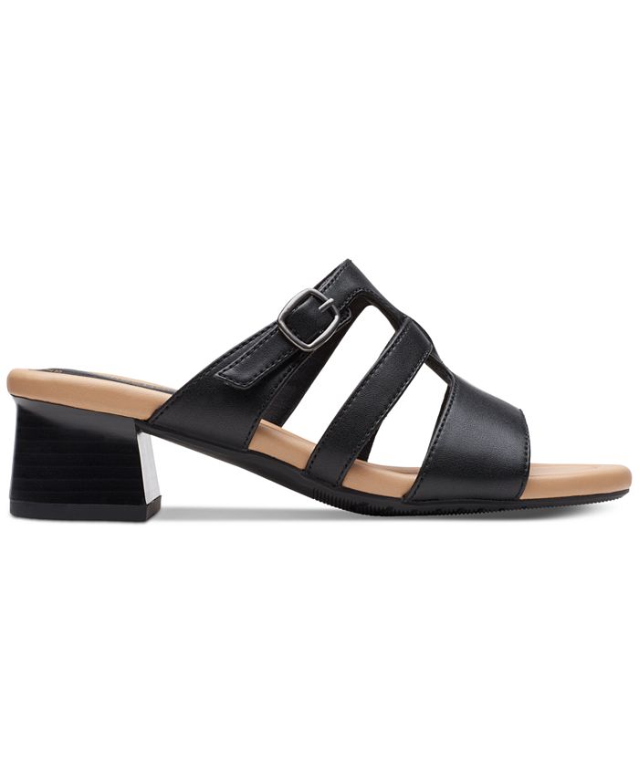 Clarks Women's Desirae Palm Triple-Strap Open-Back Sandals - Macy's