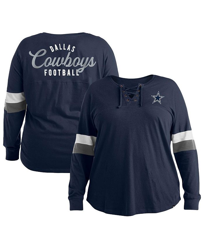 New Era Women's Navy Dallas Cowboys Plus Size Athletic Varsity Lace-Up ...