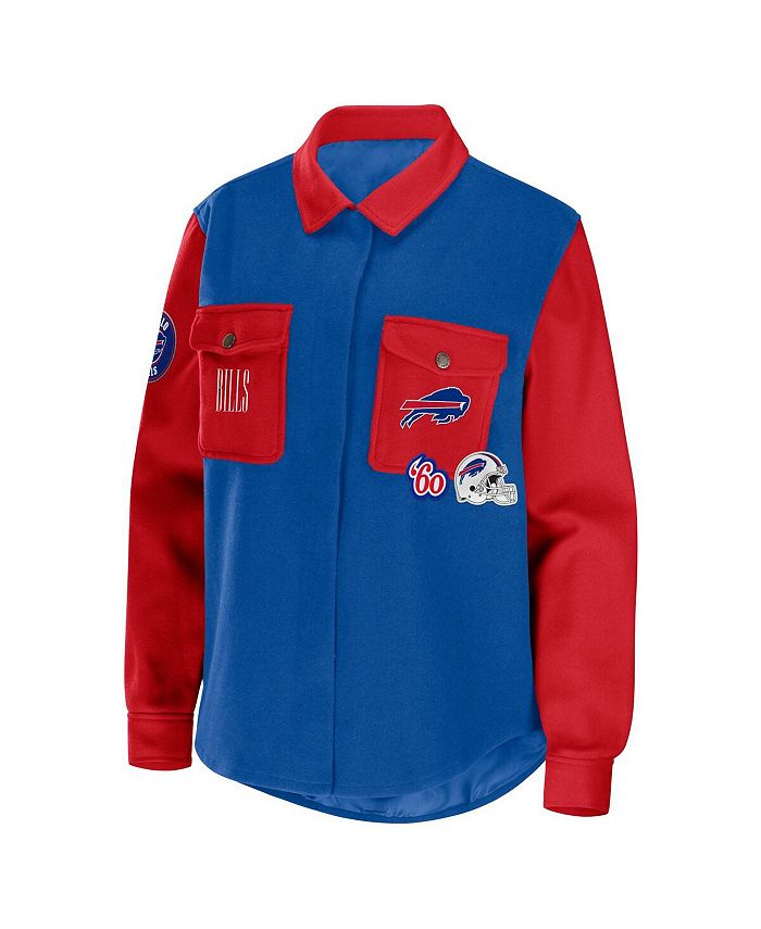 WEAR by Erin Andrews Women's Royal Buffalo Bills Snap-Up Shirt Jacket ...