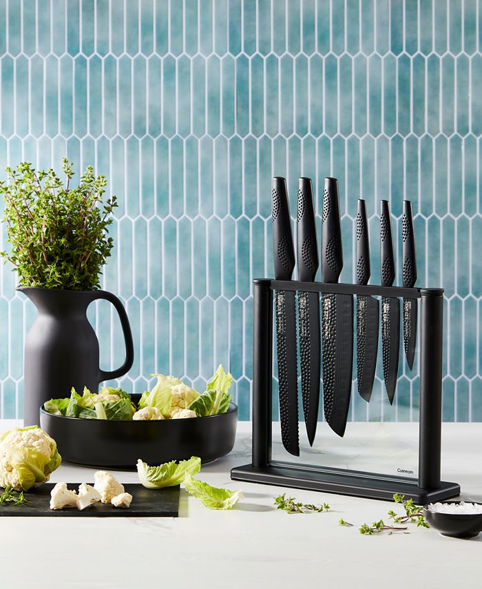 Cuisine::pro® Id3 Black Samurai Gozen Knife Block Set, 7 Piece - Macy's