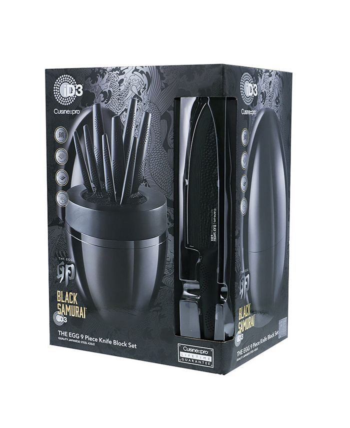 Cuisine::pro® Id3 Black Samurai the Egg Knife Block Set, 9 Piece - Macy's