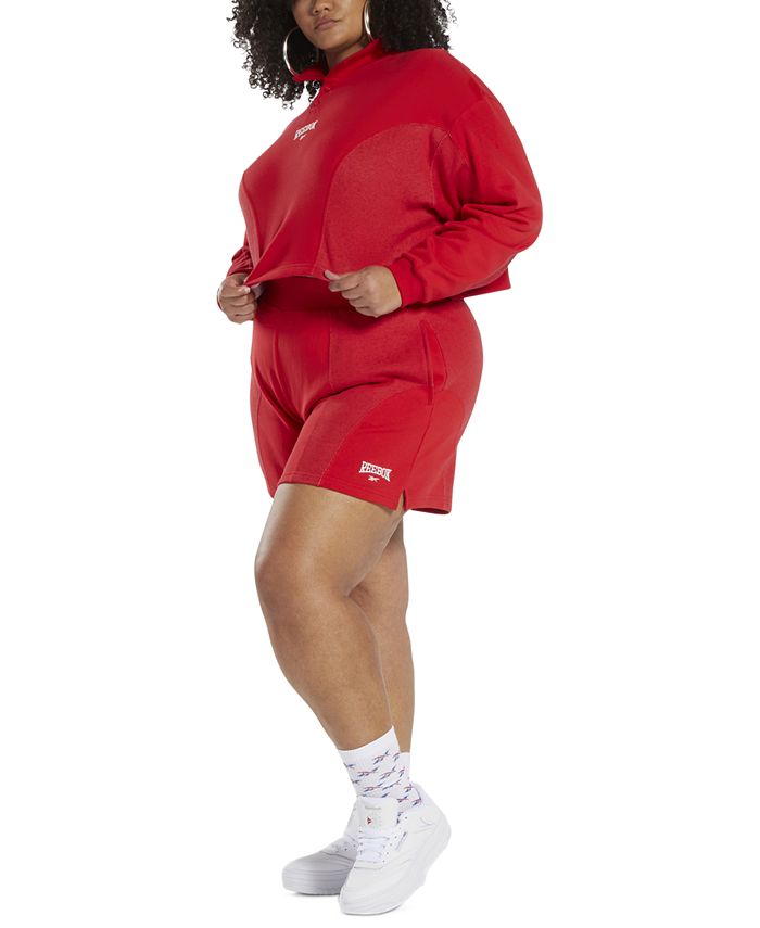 Reebok Classics Plus Size Varsity Cotton High Rise Shorts & Reviews ...