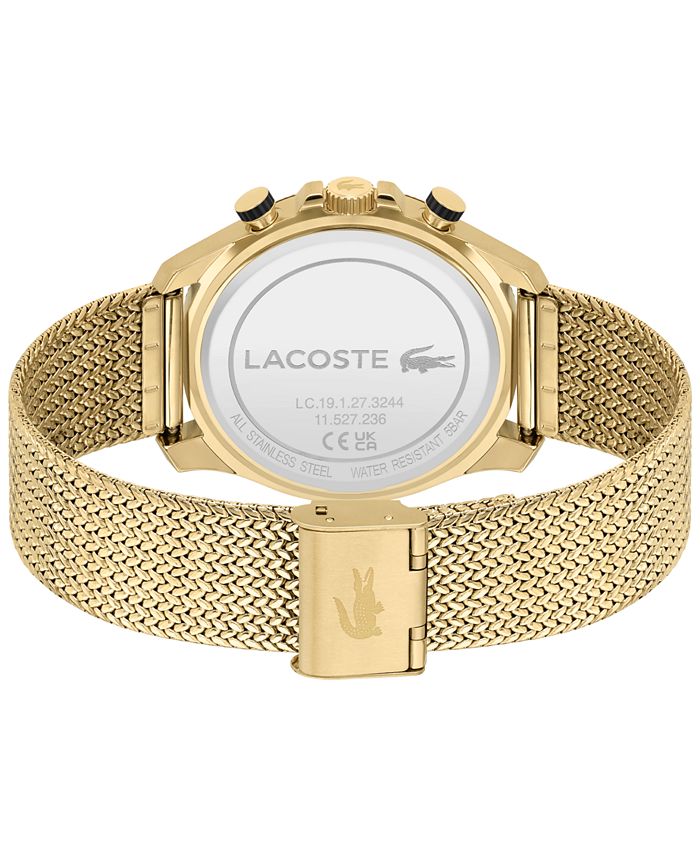 Lacoste Men's Neoheritage Gold-Tone Mesh Bracelet Watch 42mm - Macy's