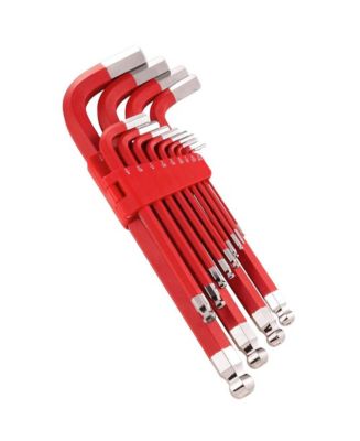 Powerbuilt 13 Piece SAE Long Arm Magnetic Hex Key Wrench Set Red - Macy's