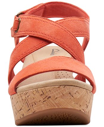 Clarks Women's Rose Way Crisscross Cork-Wedge Sandals - Macy's