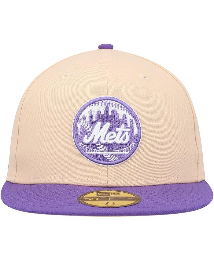 New Era Men's Peach, Purple New York Mets 1986 World Series Side Patch ...