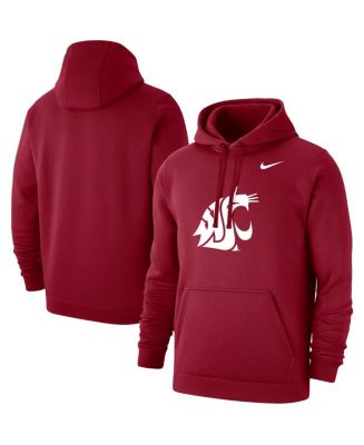 Men's Nike Crimson Washington State Cougars Logo Club Pullover Hoodie - Macy's
