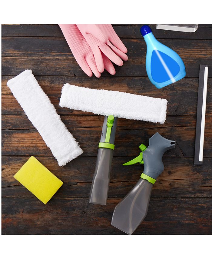 True & Tidy Glass Cleaner Spray Bottle with Built-in Squeegee - Macy's