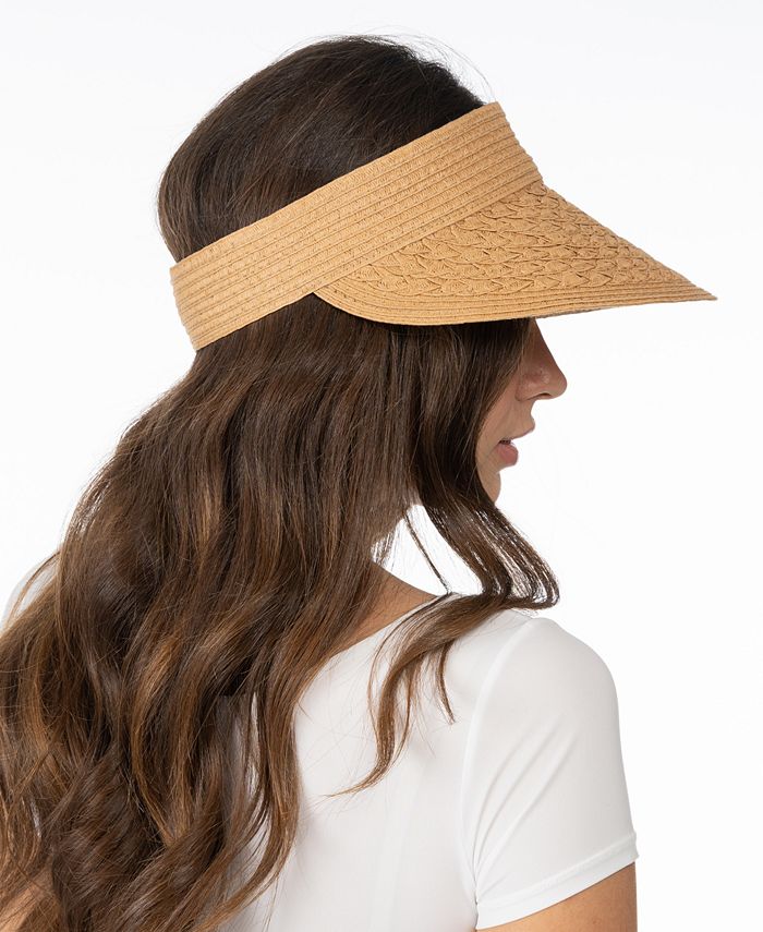 I.N.C. International Concepts Oversized Textured Straw Visor, Created ...