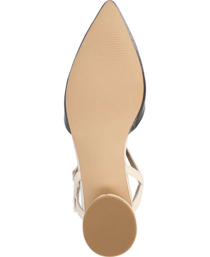 Journee Collection Women's Brynn Block Heel Pointed Toe Flats - Macy's