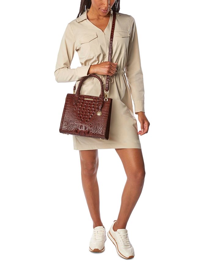 Brahmin Caroline Shell White Mayfield Small Leather Satchel - Macy's