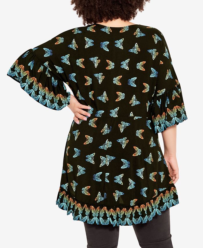 Avenue Plus Size Harp Border Tunic - Macy's