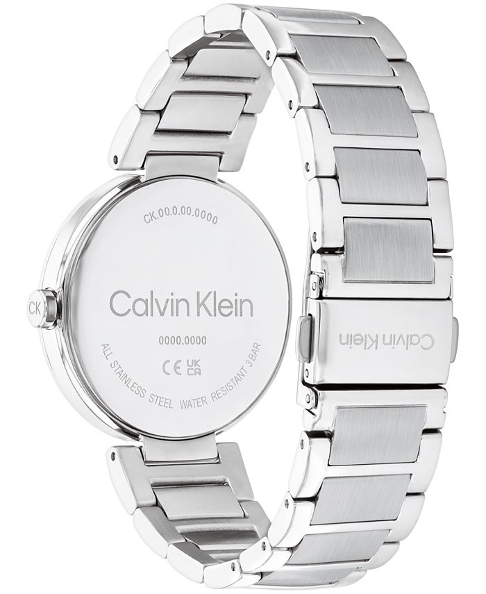 Calvin Klein Women's 2-Hand Silver-Tone Stainless Steel Bracelet Watch ...