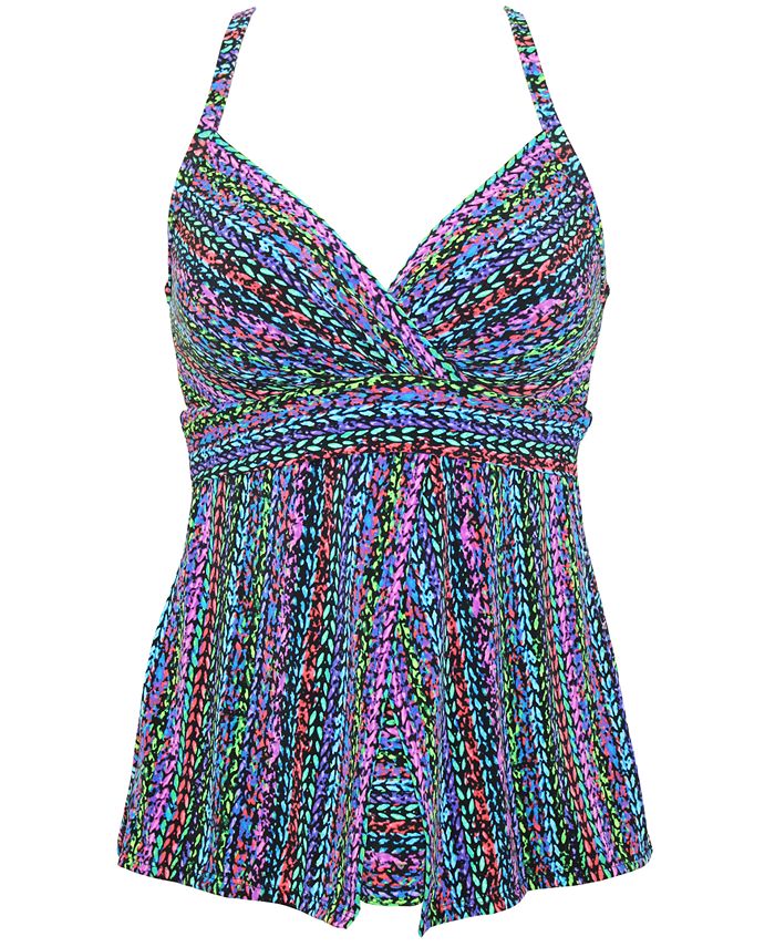 Miraclesuit Women's Stitch It Cleo V-Neck Tankini Top - Macy's