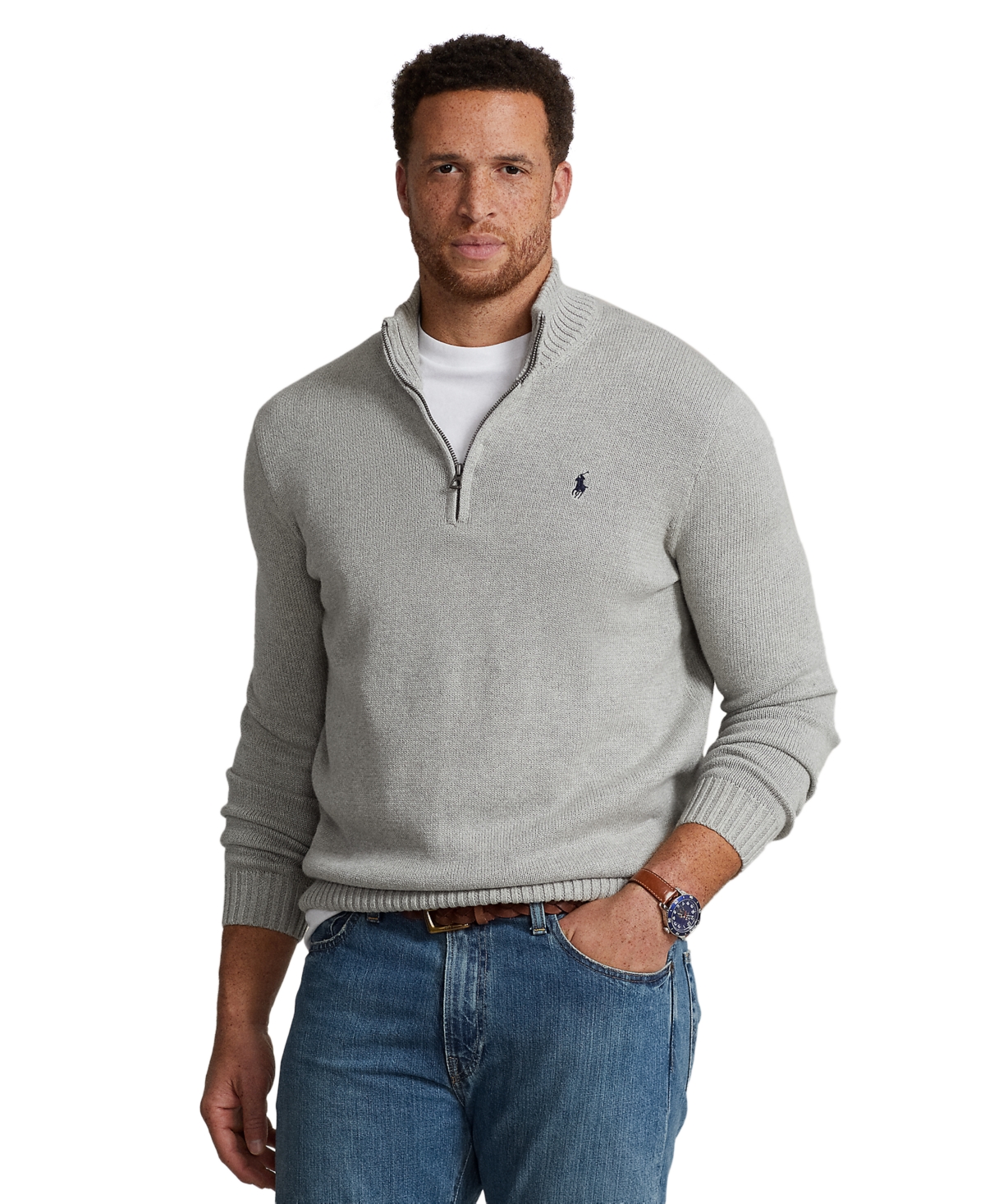 Click here for Polo Ralph Lauren Mens Big & Tall Cotton Quarter-Z... prices