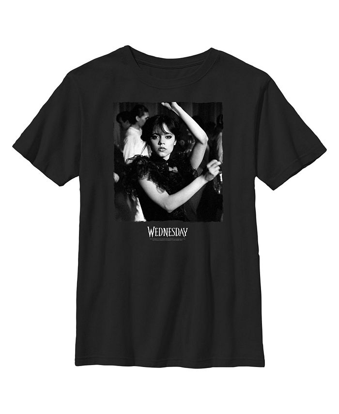 Netflix Boy's Wednesday Black and White Dance Scene Child T-Shirt - Macy's