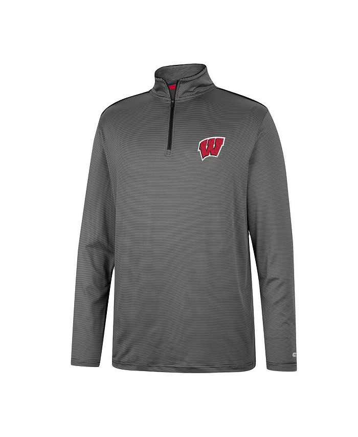 Colosseum Men's Charcoal Wisconsin Badgers Logo Quarter-Zip Windshirt ...