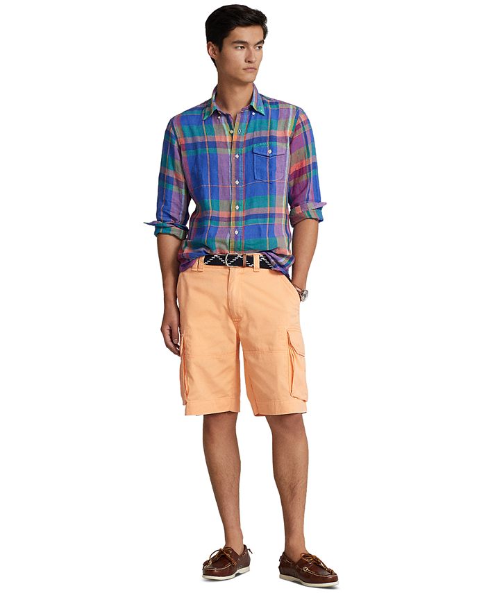 Polo Ralph Lauren Men's Classic-Fit Plaid Linen Shirt - Macy's