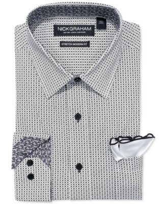 Nick Graham Men's Modern-Fit Medallion Dress Shirt - Macy's