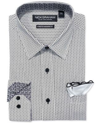 Nick Graham Men's Modern-Fit Medallion Dress Shirt - Macy's
