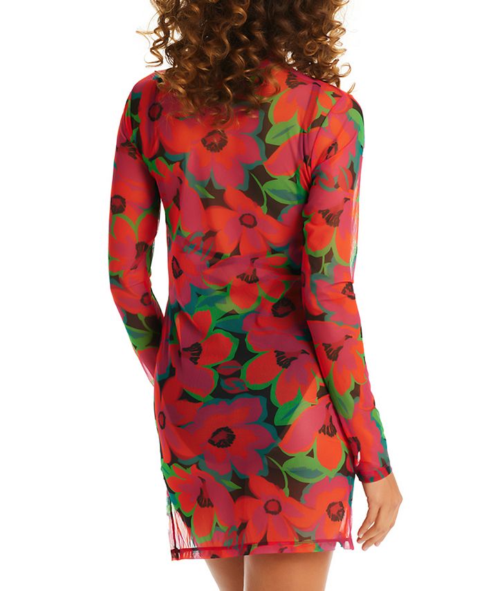 Sanctuary Women's Savage Gardener Mock-Neck Dress Swim Cover-Up - Macy's