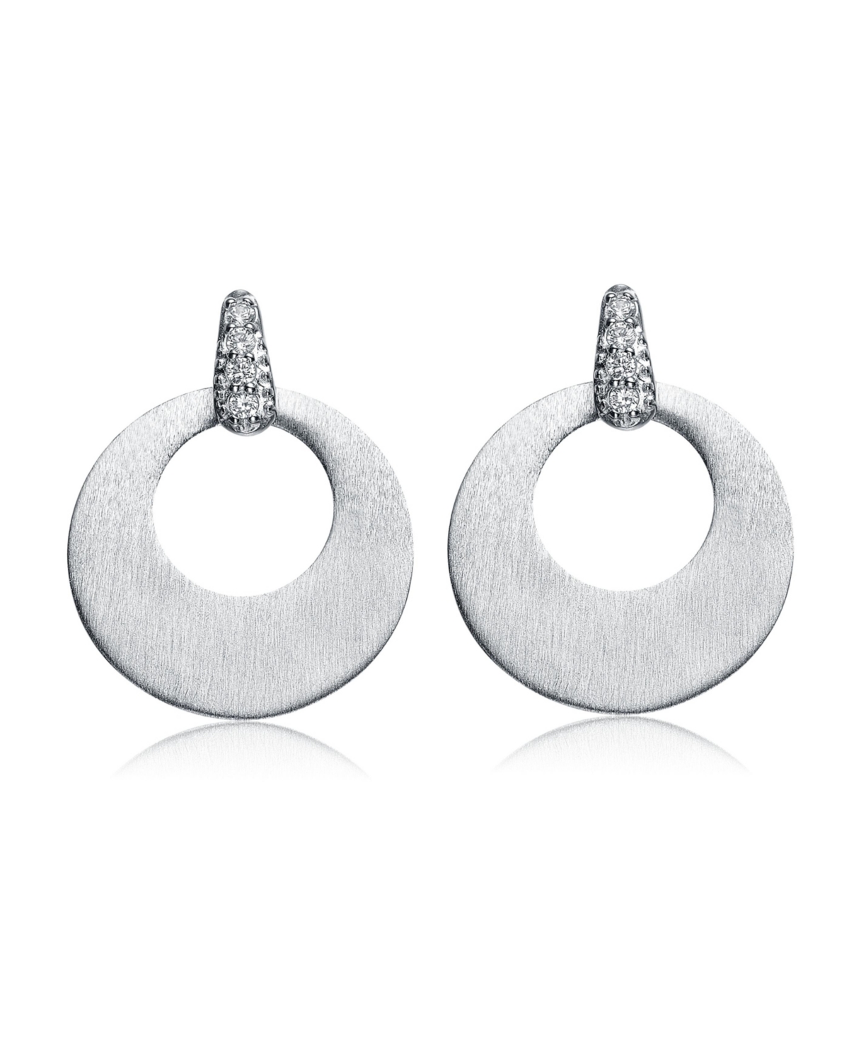 Click here for Sterling Silver Cubic Zirconia Circle Short Drop E... prices